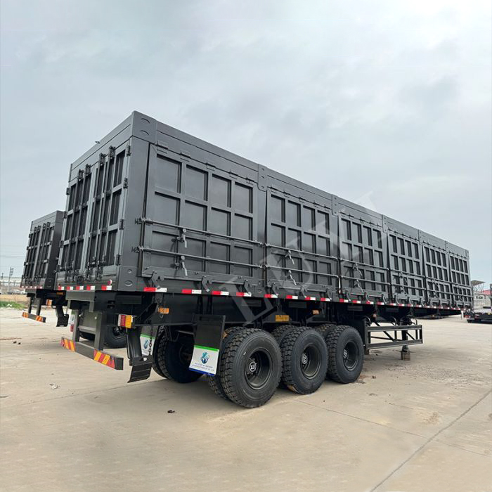 3 Axle Dump Trailer High Strength And Wear Resistant Steel Compartment